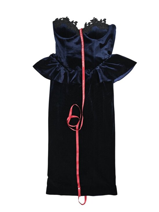 Miss Circle | Dresses | Miss Circle Pascha Black Lace Appliqu Strapless ...